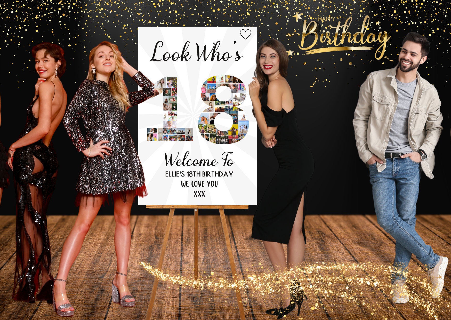18th Birthday Collage Poster Personalised, Display at the Birthday ...
