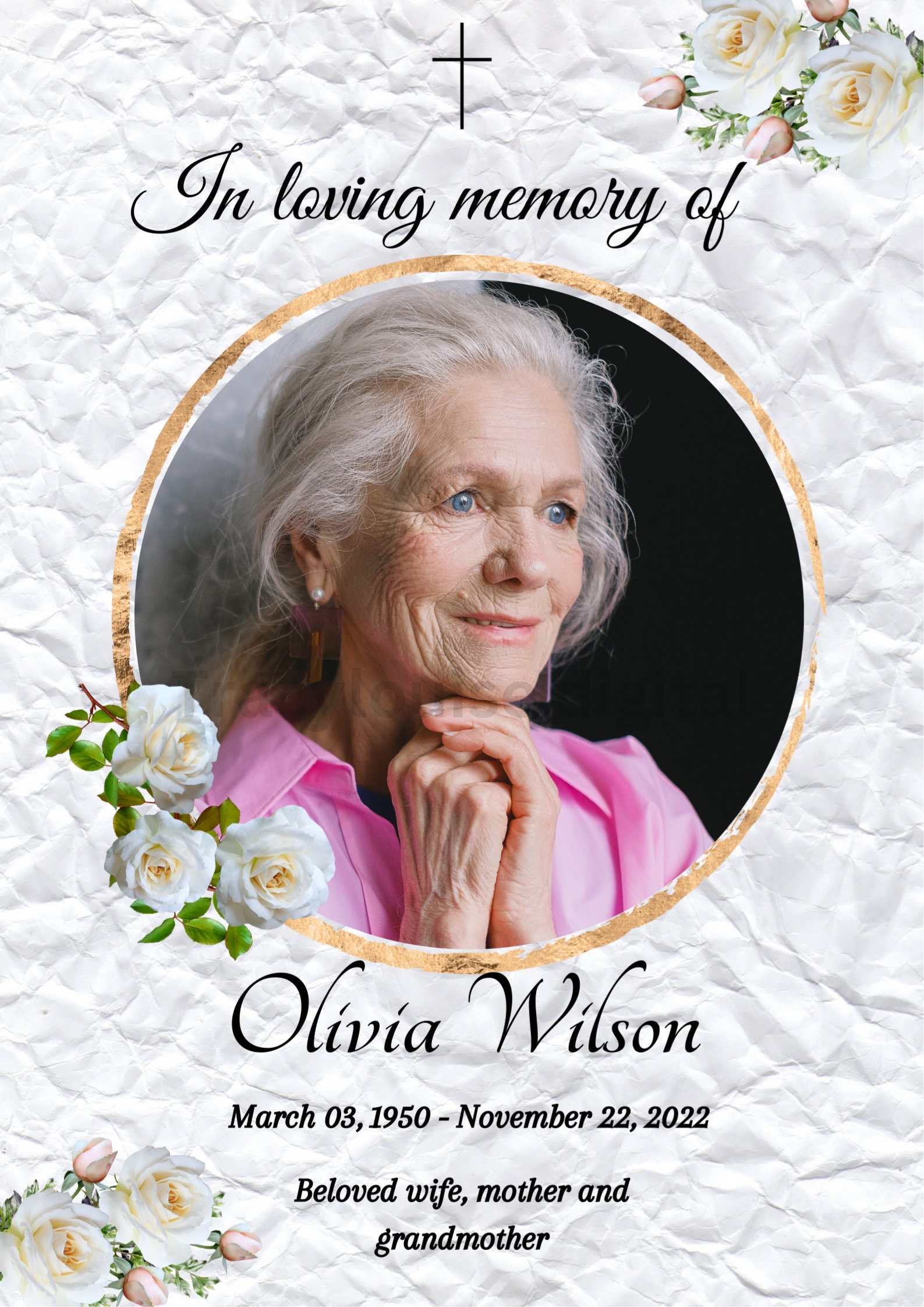 Funeral Personalised Memory Poster, Loved One Photo Size 24x36" Digital ...