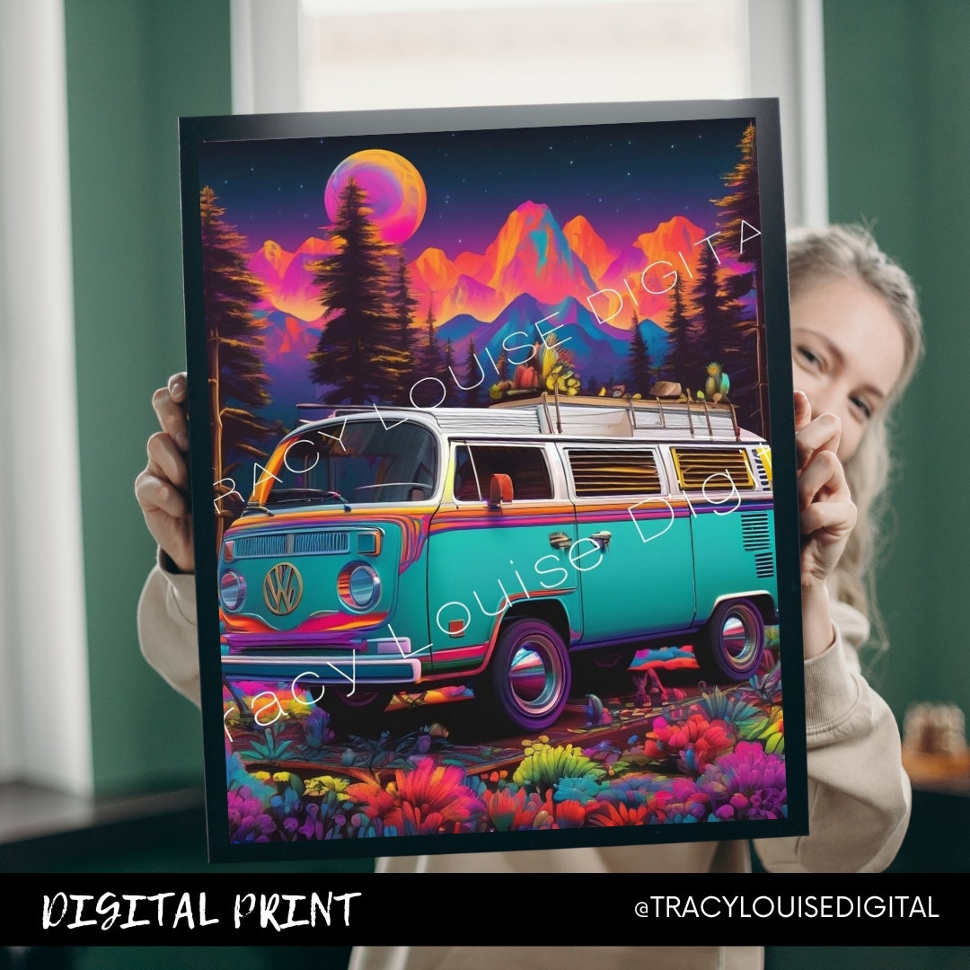 Digital Download, Campervan Poster Digital Print Png - Etsy