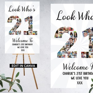 21st Birthday Collage Poster Personalised, Display at the Birthday ...