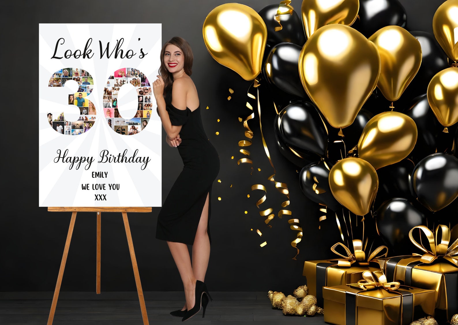 30th Birthday Giant Collage Poster Personalised, Display at the ...
