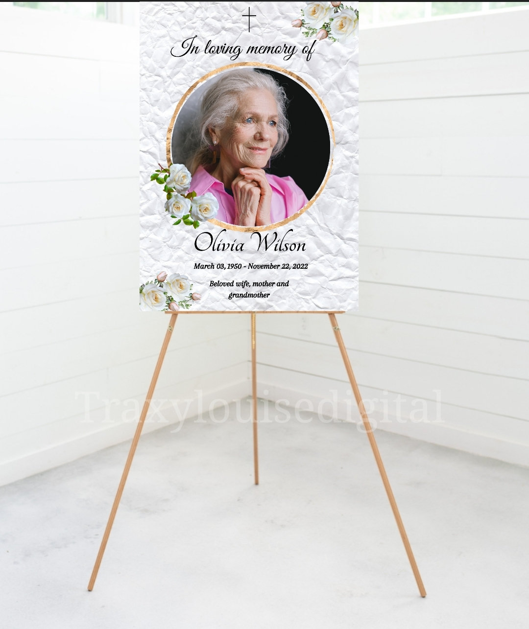 Funeral Personalised Memory Poster, Loved One Photo Size 24x36" Digital ...