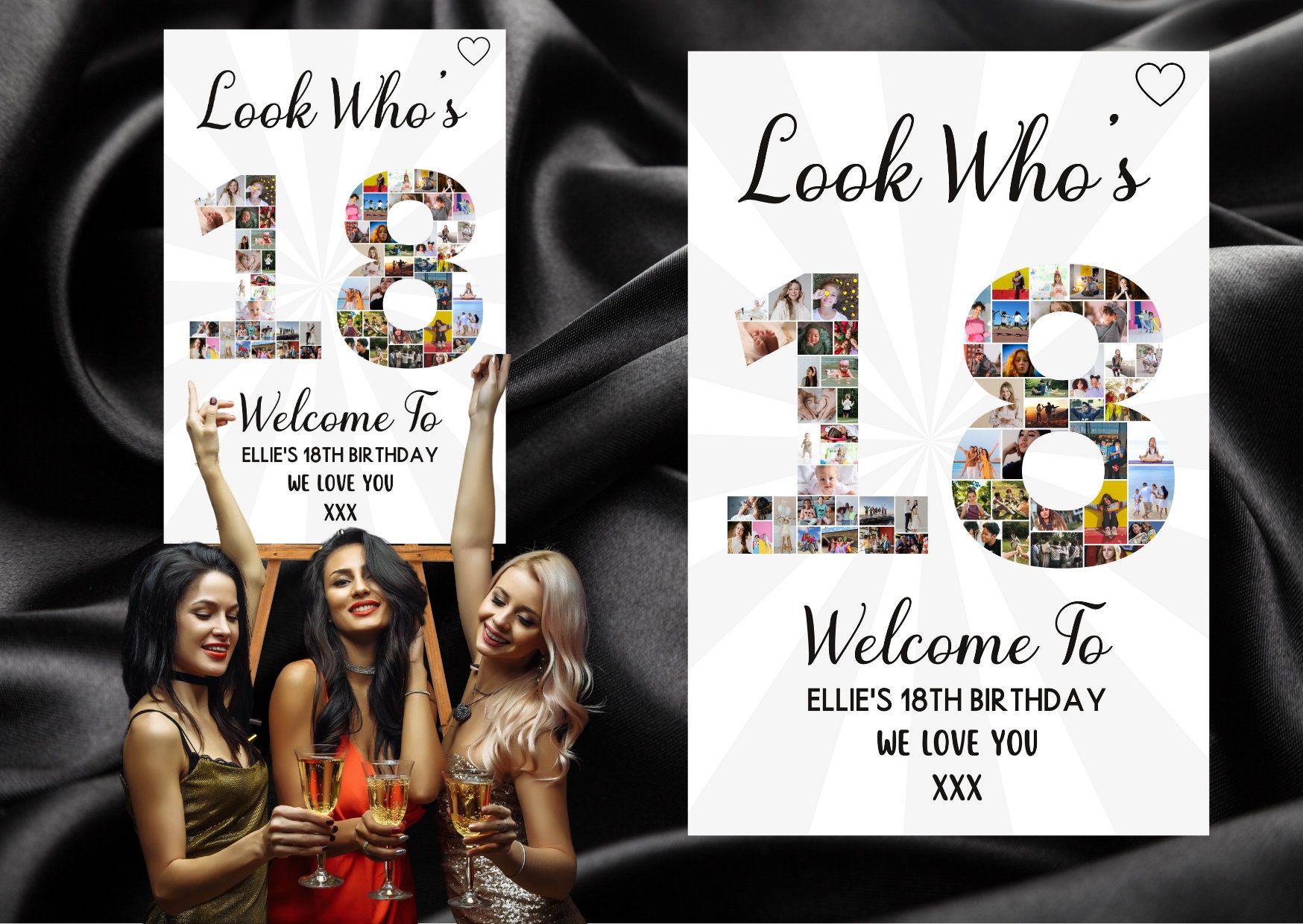 18th Birthday Collage Poster Personalised, Display at the Birthday ...