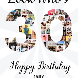 30th Birthday Giant Collage Poster Personalised, Display at the ...