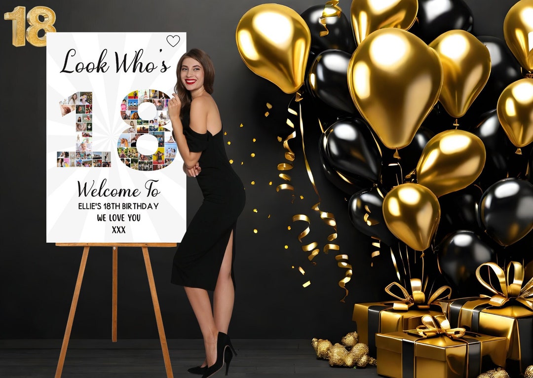 18th Birthday Collage Poster Personalised, Display at the Birthday ...