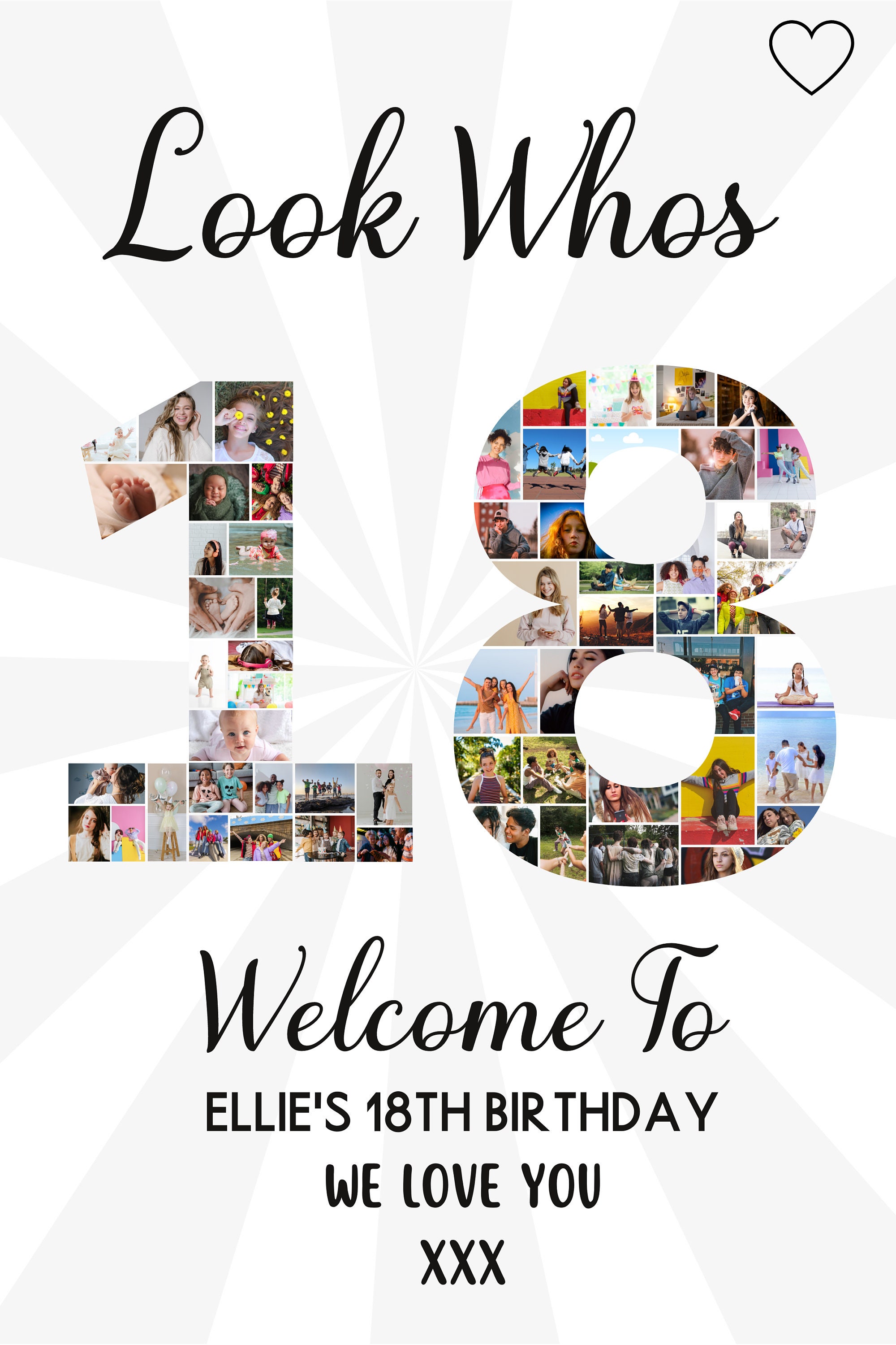 18th Birthday Collage Poster Personalised, Display at the Birthday ...