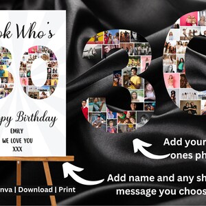30th Birthday Giant Collage Poster Personalised, Display at the ...