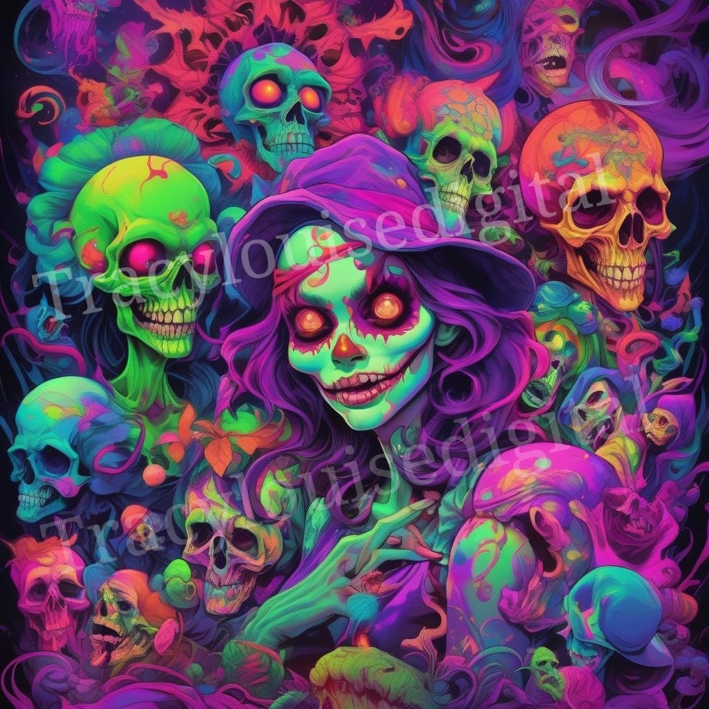 X4 Psychedelic Art Neon Files, Digital Download Neon Art - Etsy