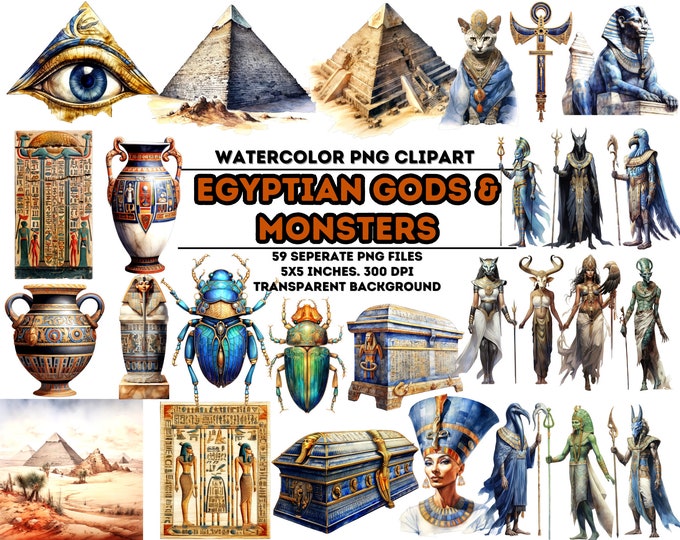 Egyptian Mythology Clipart, Ancient Egypt PNG, Egyptian Gods and ...
