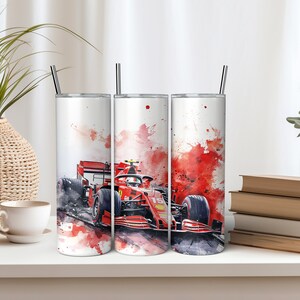 Formula 1 Racing Tumbler Wrap: Red Car Sublimation Design (PNG Digital ...