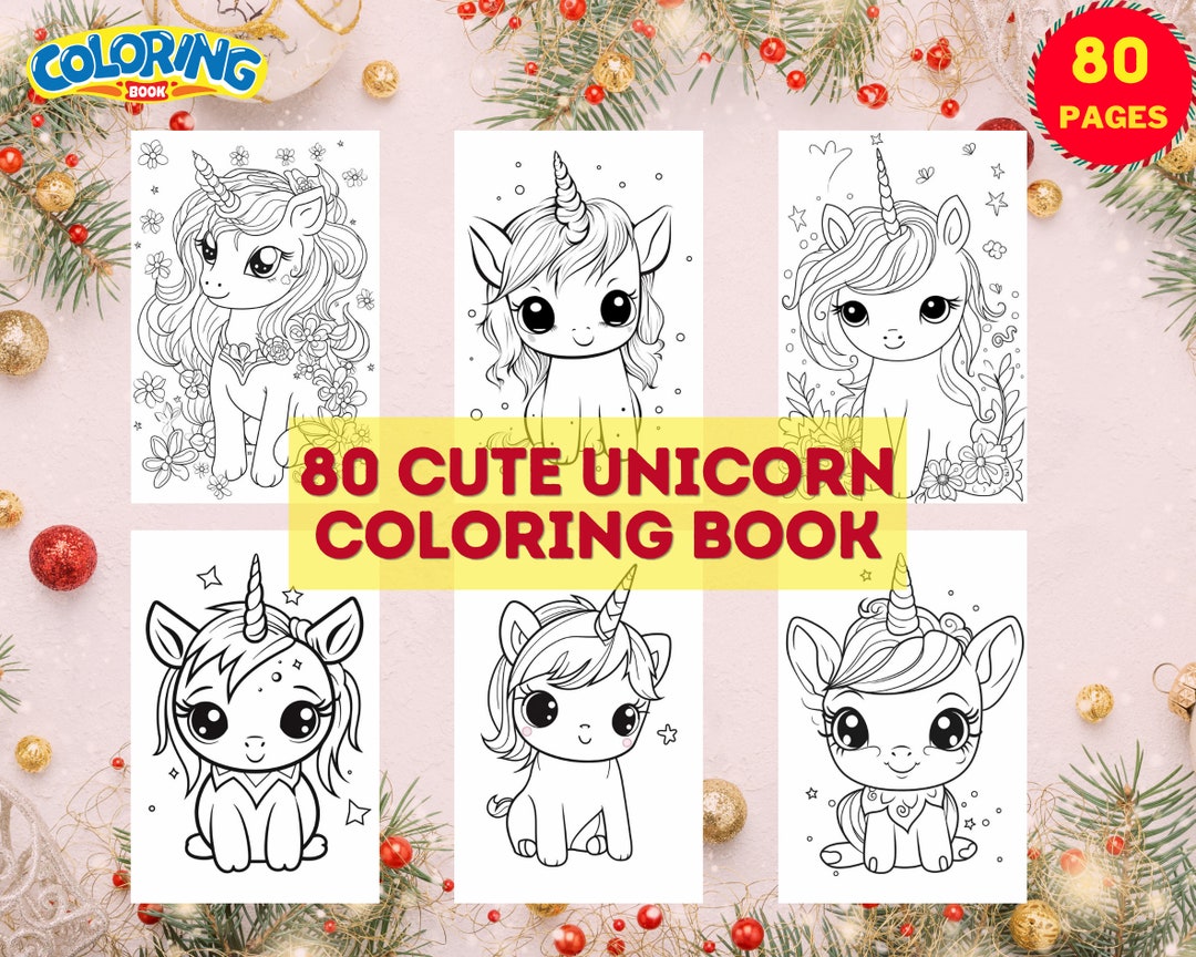 80 Cute Unicorn Coloring Pages, Cute Unicorn Colouring Sheet, for ...