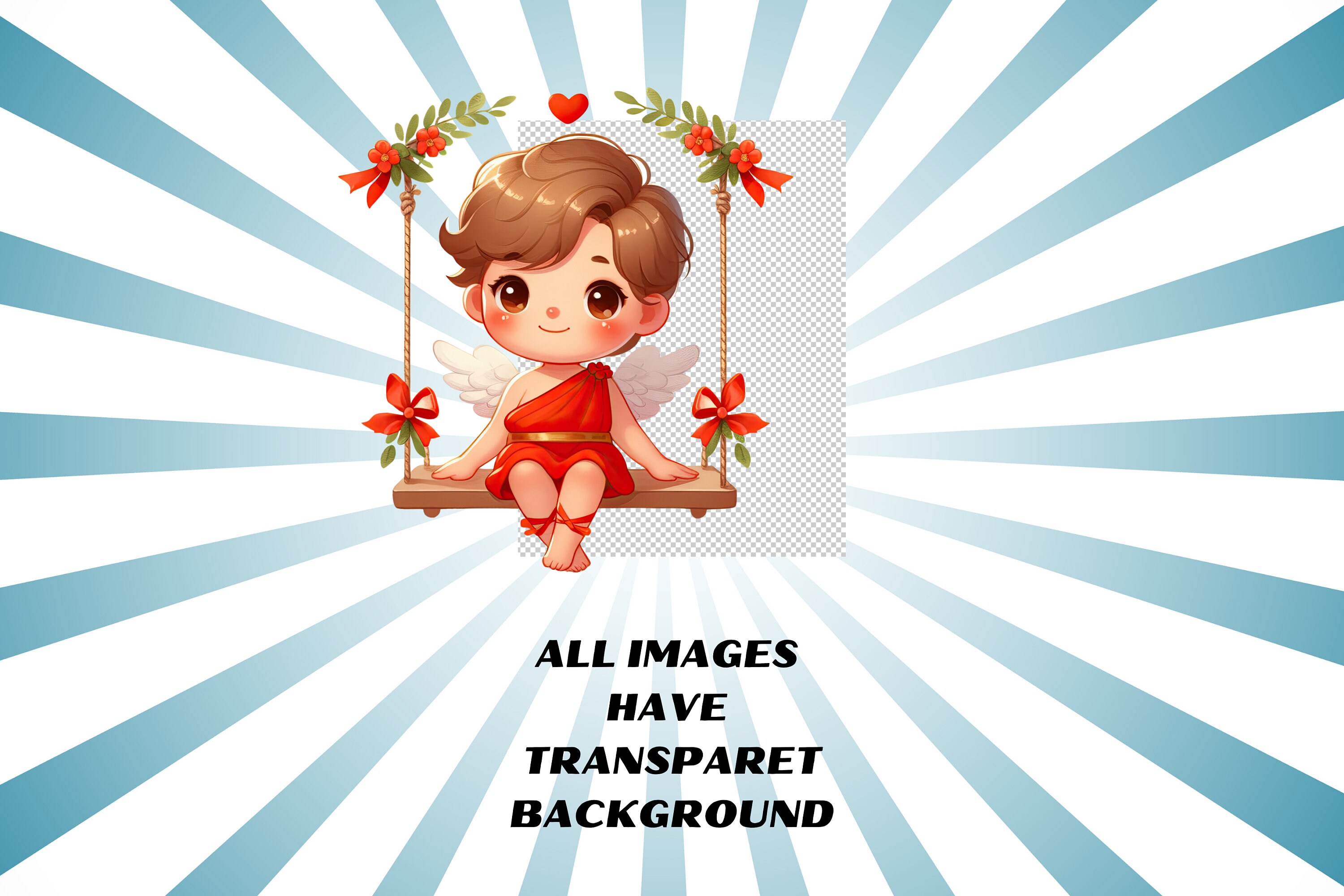 18 Red Valentine's Day Cupid Clipart Red Hearts, Love Arrow, Romantic ...