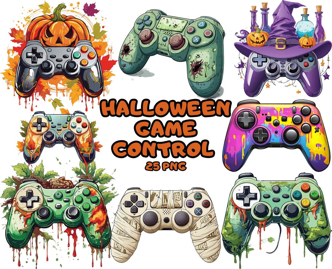 Halloween Game Controller PNG Bundle: Gamer Shirt Sublimation (digital ...