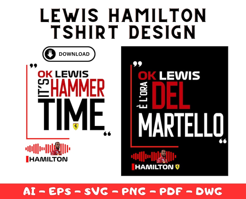 Lewis Hamilton 'hammer Time' SVG Bundle: F1 Motorsport Shirt Design ...