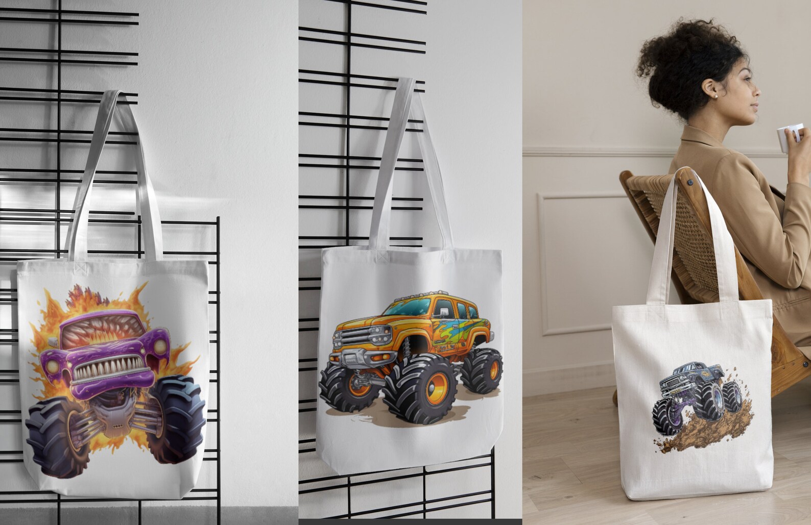 Watercolor Monster Trucks Clipart Bundle, Truck Clipart, Truck ...