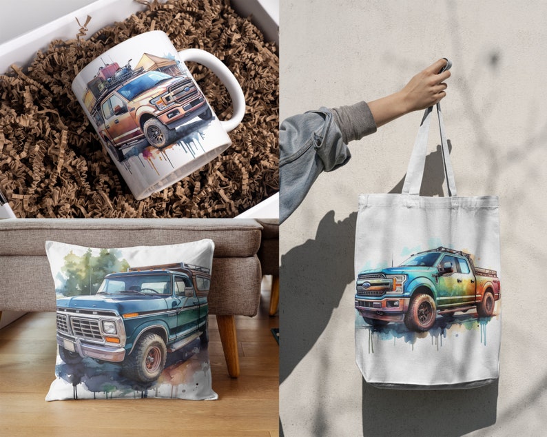 16 American Truck Pick-up PNG Clipart, Retro Pick-up Art PNG Bundle ...