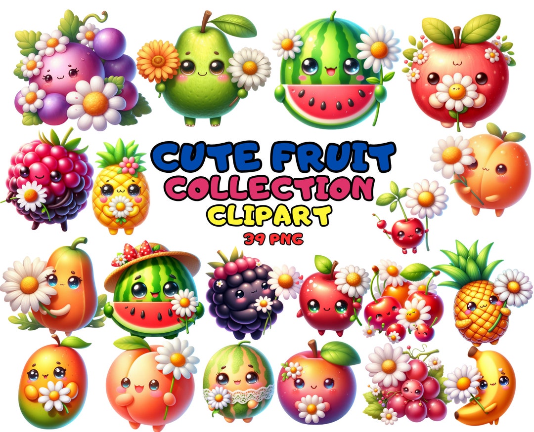 Kawaii Cute Fruit PNG Clipart Kawaii Fruit Fruit Clipart Fruit Decor ...