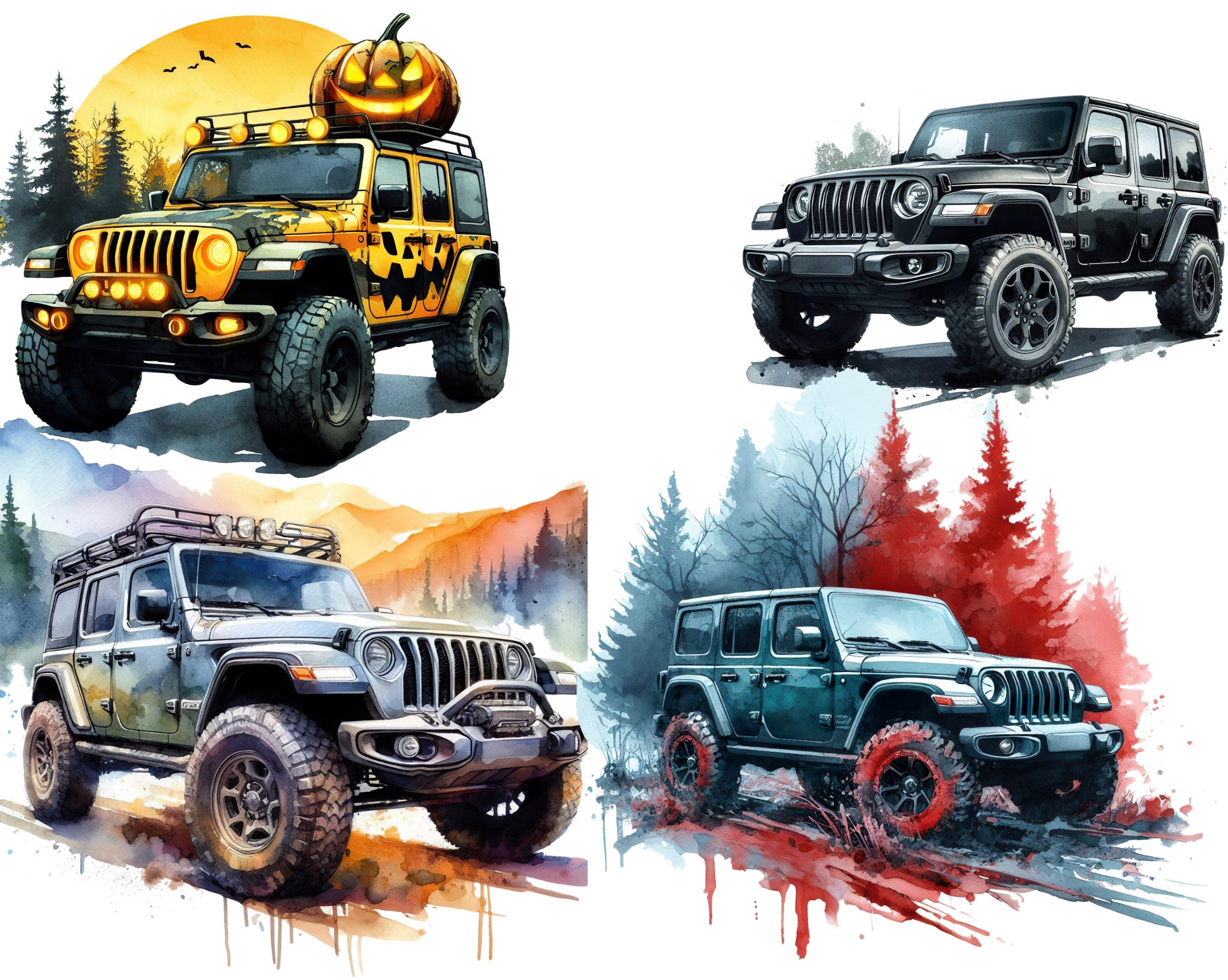 35 American SUV Truck Pick-up PNG Clipart, Retro Pick-up Art PNG Bundle ...