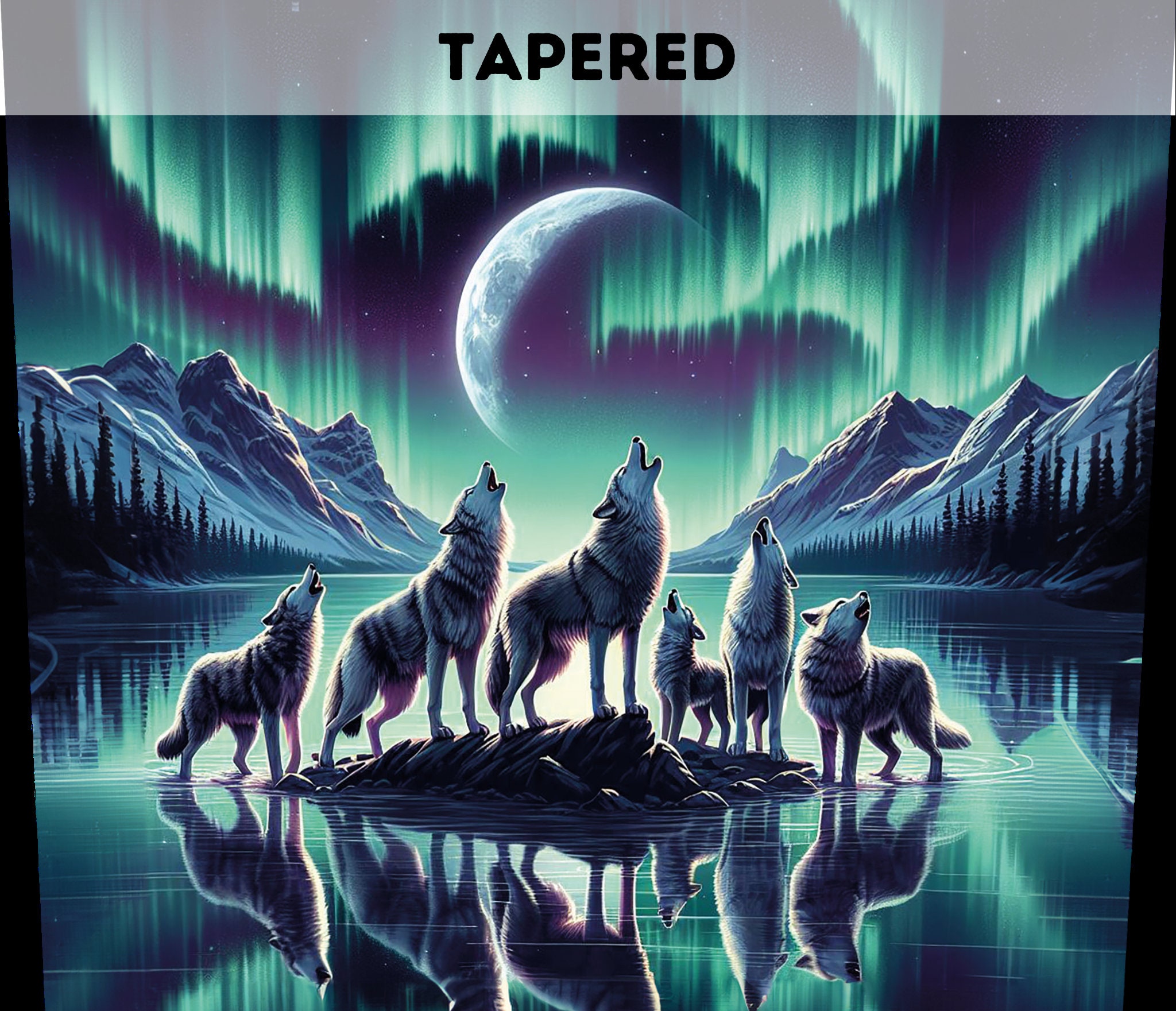 Northern Lights Wolfpack Tumbler Wrap, 20 Oz Skinny Tumbler, Sublimation Design, Wolf Tumbler ...