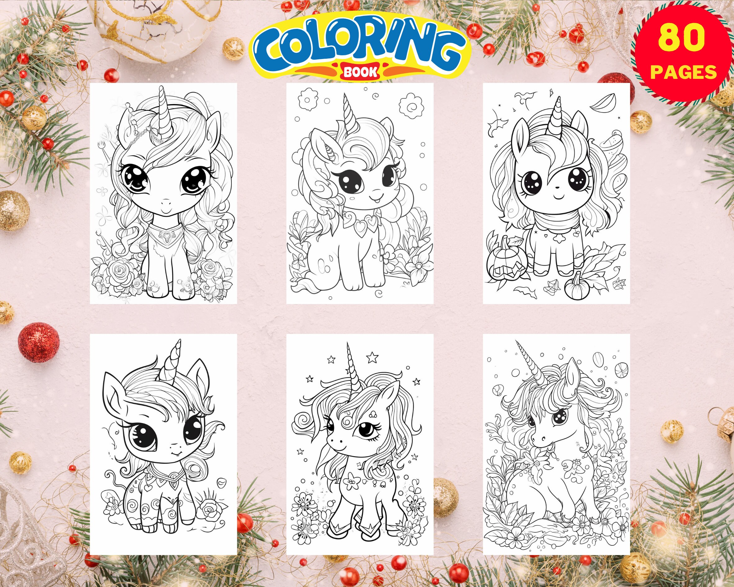 80 Cute Unicorn Coloring Pages, Cute Unicorn Colouring Sheet, for ...