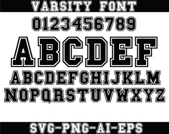 Installable Varsity Font TTF, Varsity Letters SVG, Jersey Font Svg ...