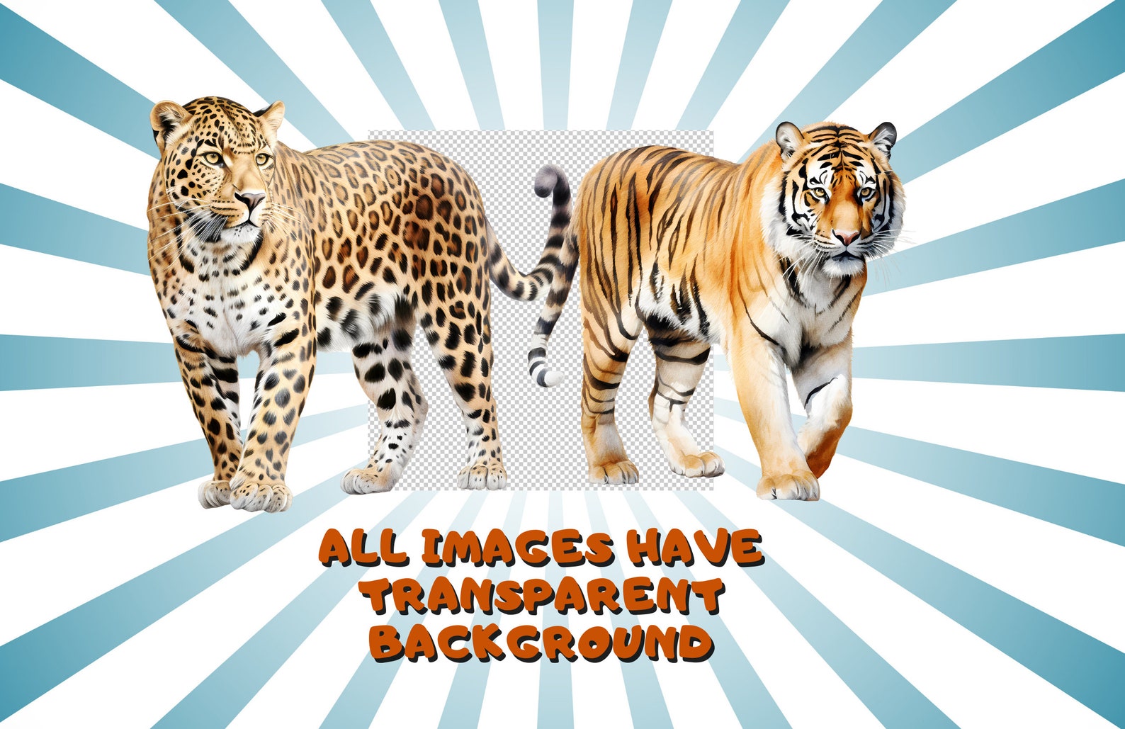 Safari Animal Clipart Bundle: 40 Wildlife PNG Designs (digital Download ...