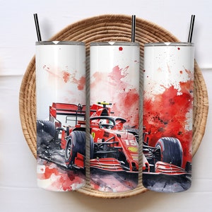 Formula 1 Racing Tumbler Wrap: Red Car Sublimation Design (PNG Digital ...