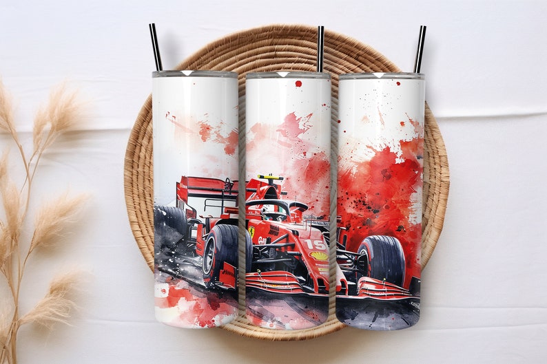 Formula 1 Racing Tumbler Wrap: Red Car Sublimation Design (PNG Digital ...