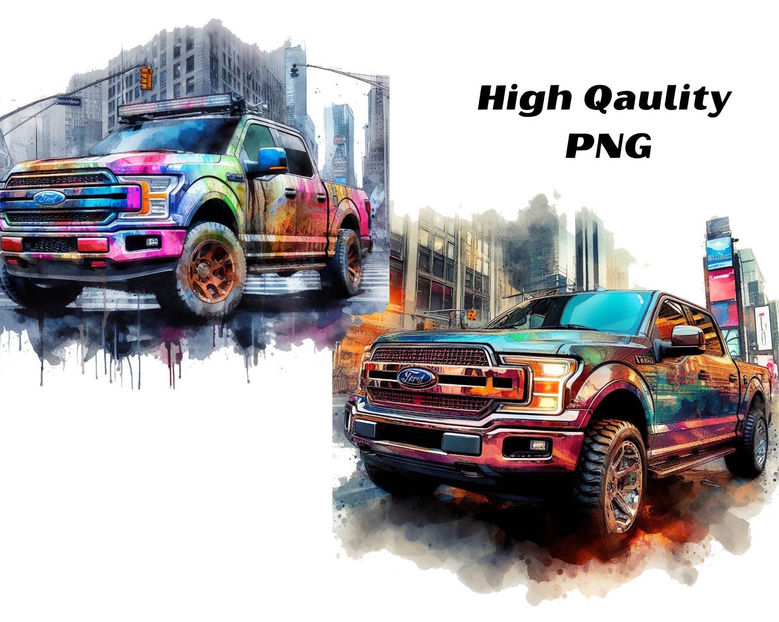 16 American Truck Pick-up PNG Clipart, Retro Pick-up Art PNG Bundle ...