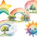 Watercolor Rainbow Clipart Pack, Cute Rainbow Clipart, Watercolor ...