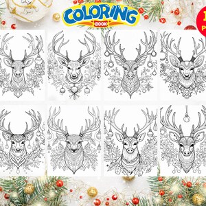111 Christmas Deer Coloring Pages Grayscale Christmas Coloring Pages ...