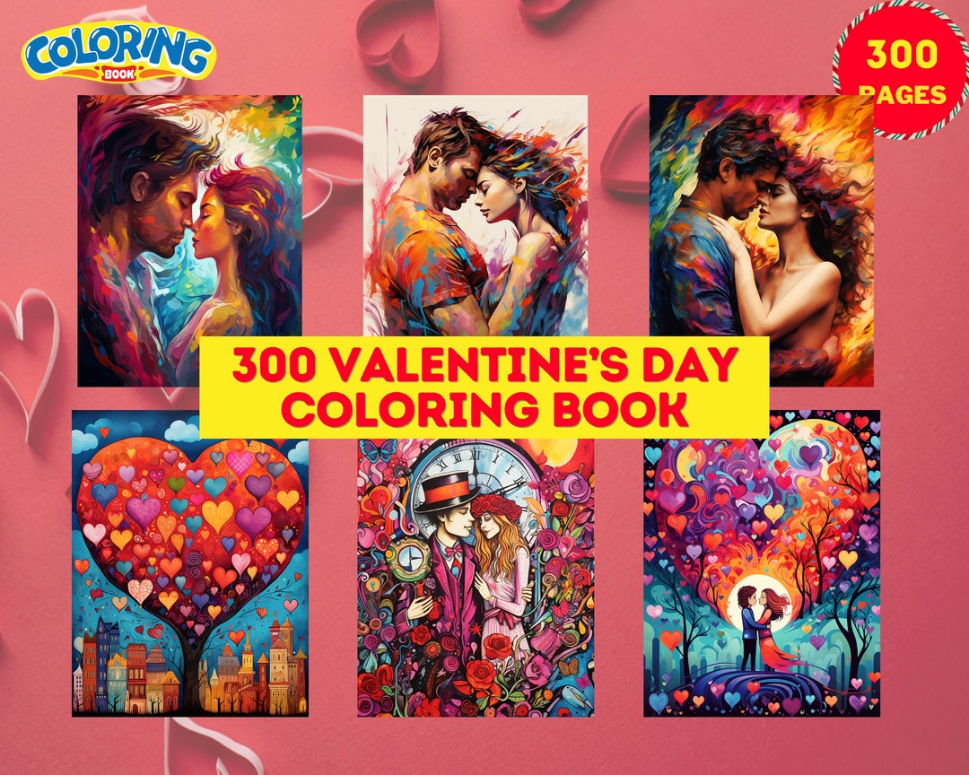 Valentine's Day Coloring Pages for Adults and Teens Couple Coloring ...