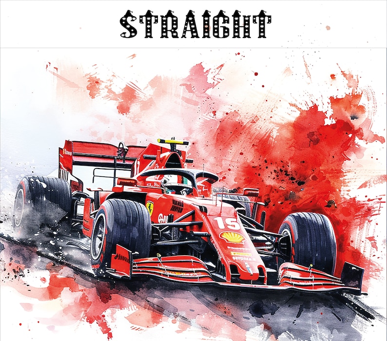 Formula 1 Racing Tumbler Wrap: Red Car Sublimation Design (PNG Digital ...