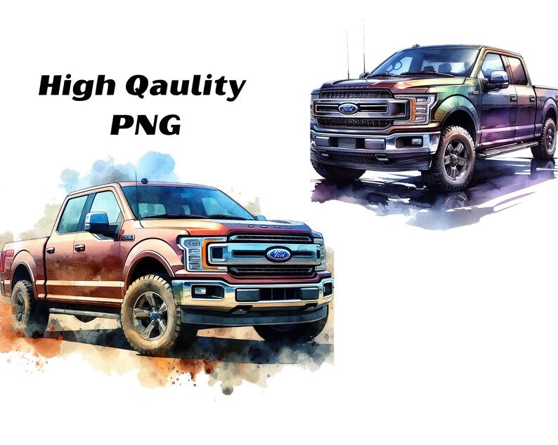 16 American Truck Pick-up PNG Clipart, Retro Pick-up Art PNG Bundle ...