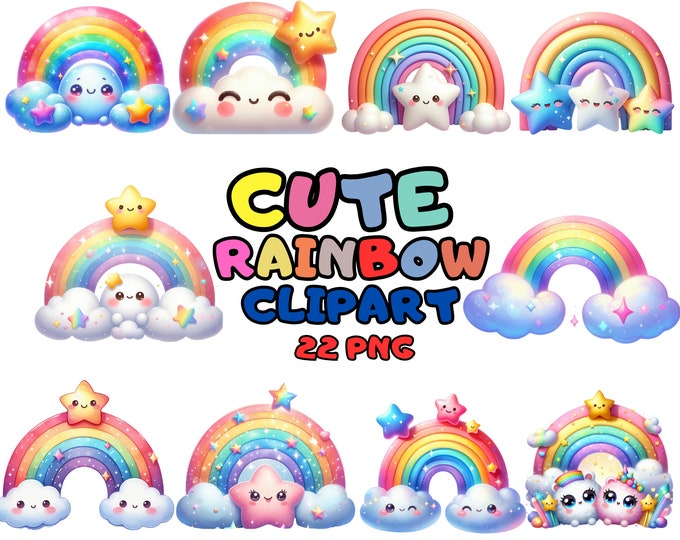 10 Watercolor Rainbow Clipart • Cute Rainbow PNG and JPG Images ...