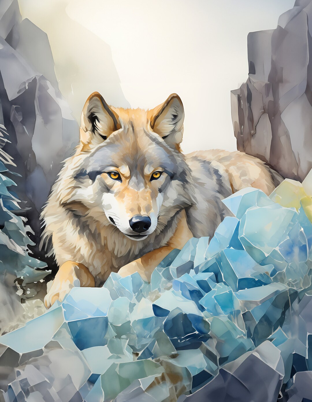 Grey Wolf Wall Art | Grey Wolf Printable Art | Animal Wall Art | Alpha ...