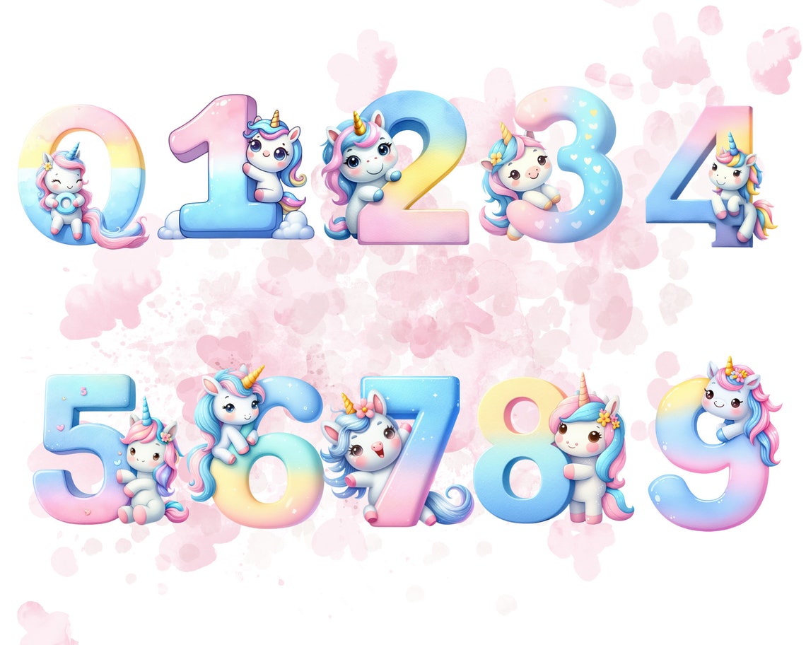 36 Cute Unicorn Alphabet PNG, Unicorn Letter, Unicorn PNG, Watercolor ...