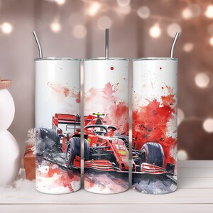 Formula 1 Racing Tumbler Wrap: Red Car Sublimation Design (PNG Digital ...