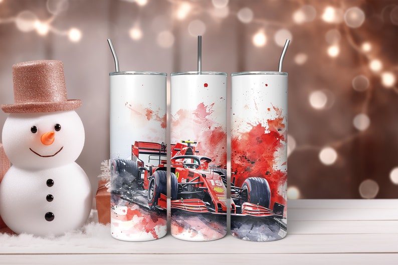 Formula 1 Racing Tumbler Wrap: Red Car Sublimation Design (PNG Digital ...