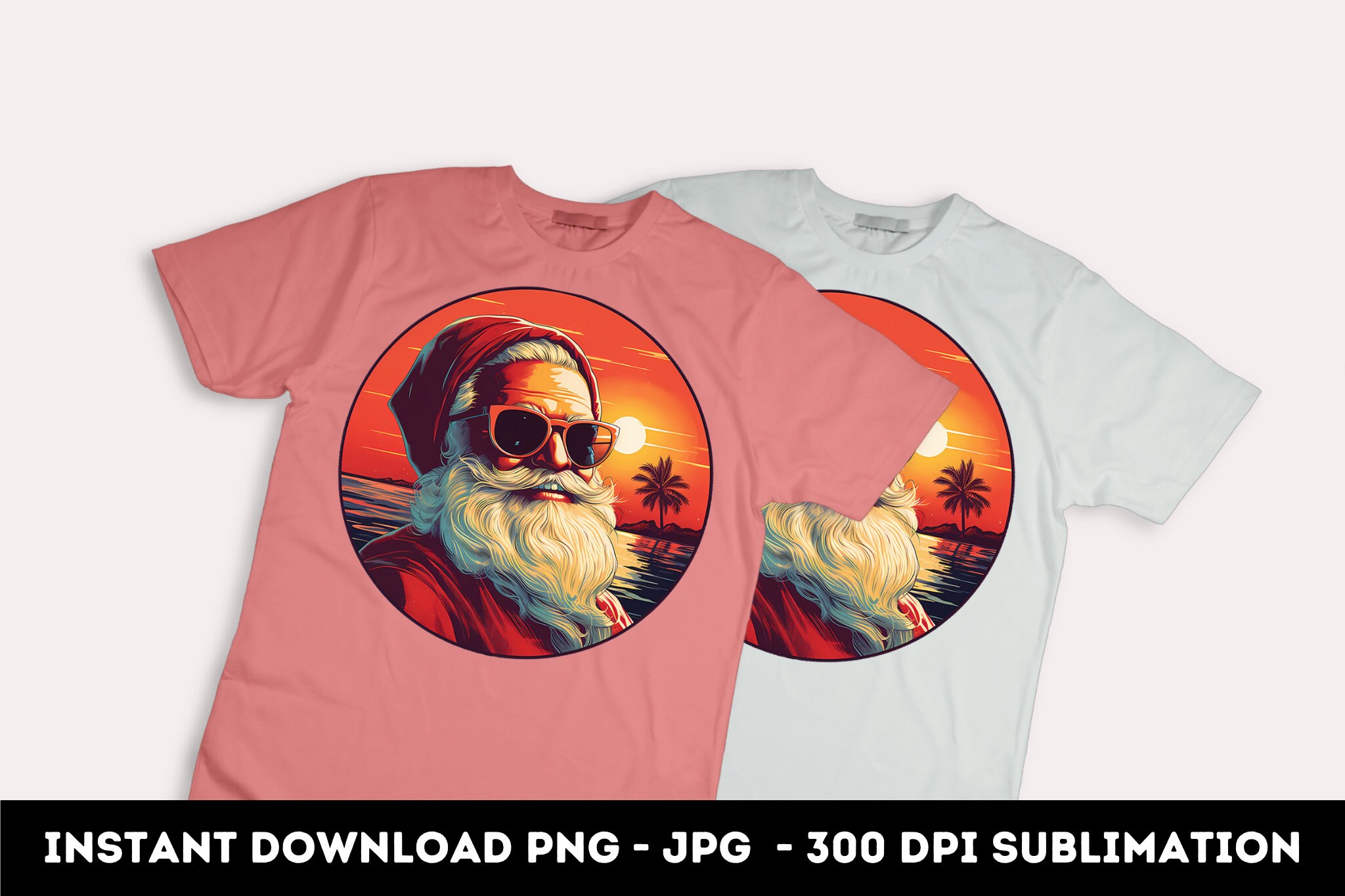 Santa With Sunglasses PNG Cool Santa Claus Cute Christmas T - Etsy