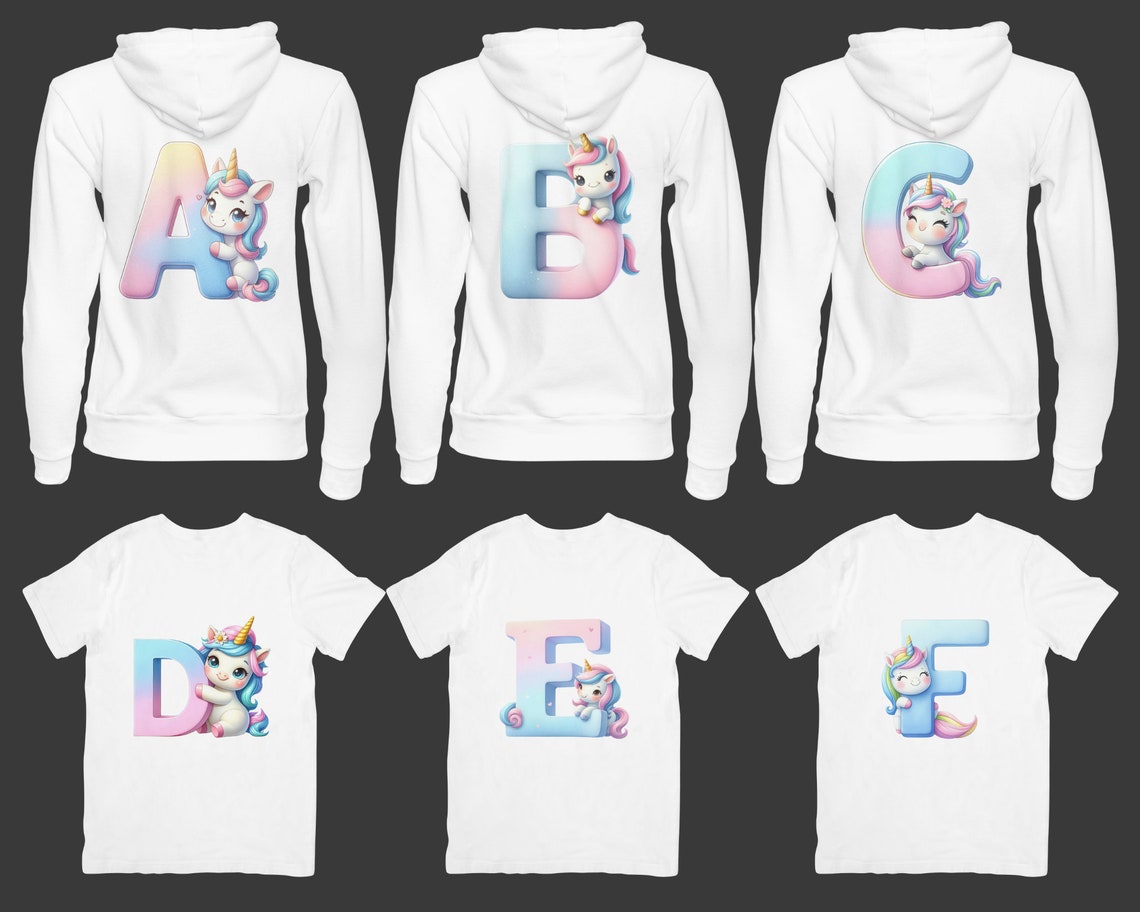 36 Cute Unicorn Alphabet PNG, Unicorn Letter, Unicorn PNG, Watercolor ...