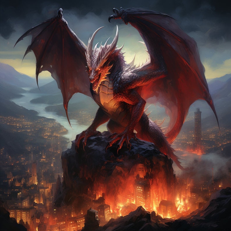 Digital Wall Art Dragon Digital Download Animal Decor Wall Art Dragon ...