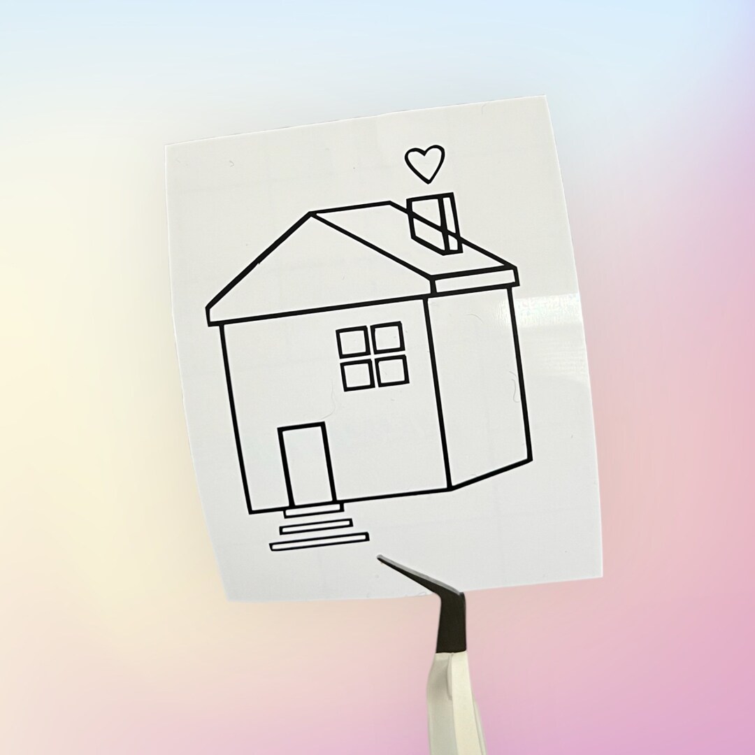 House Outline Vinyl Sticker Laptop Sticker Car Sticker - Etsy