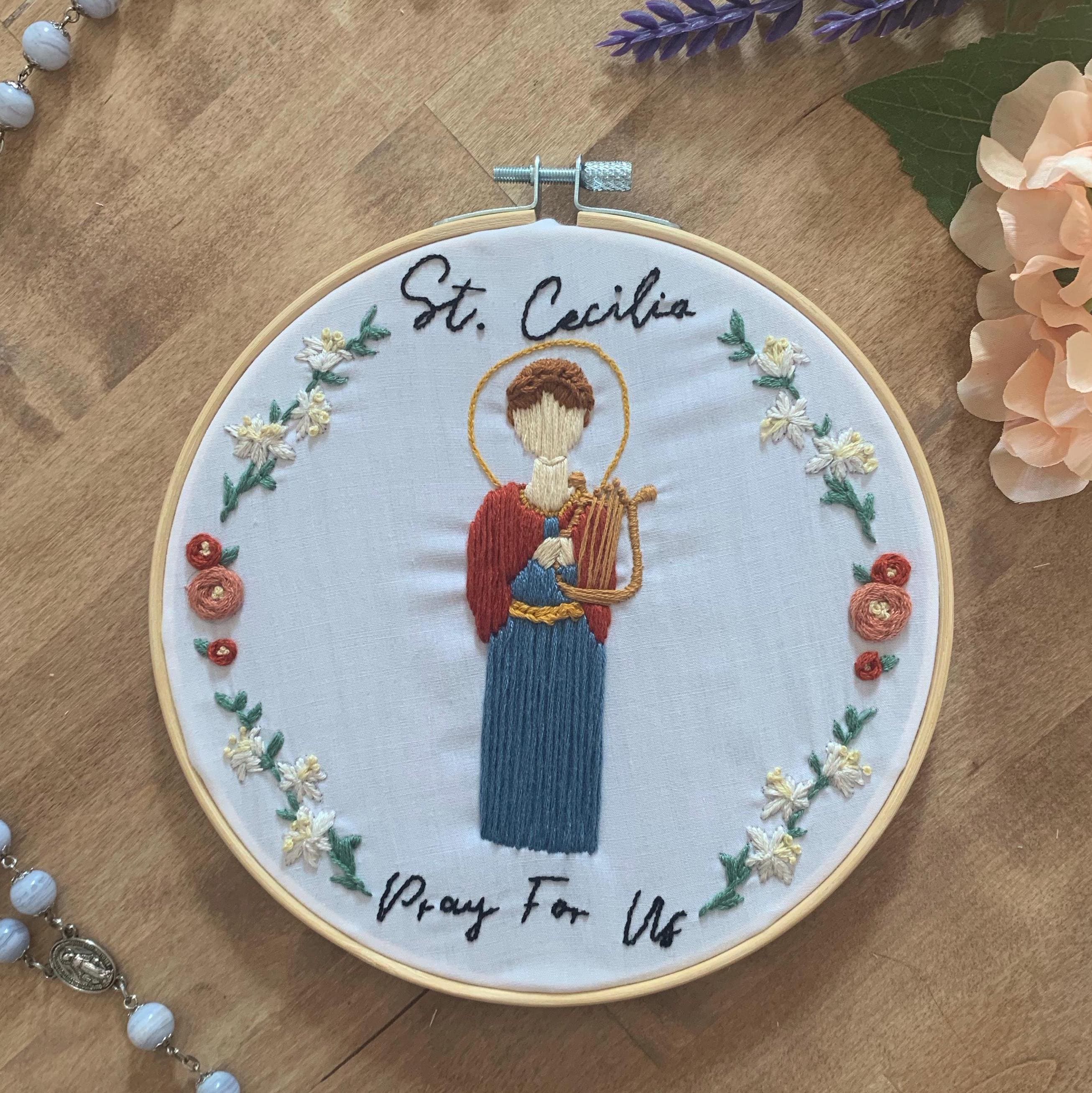 Saint Cecilia Embroidery Design, Catholic Needlework (PDF Pattern) - Etsy