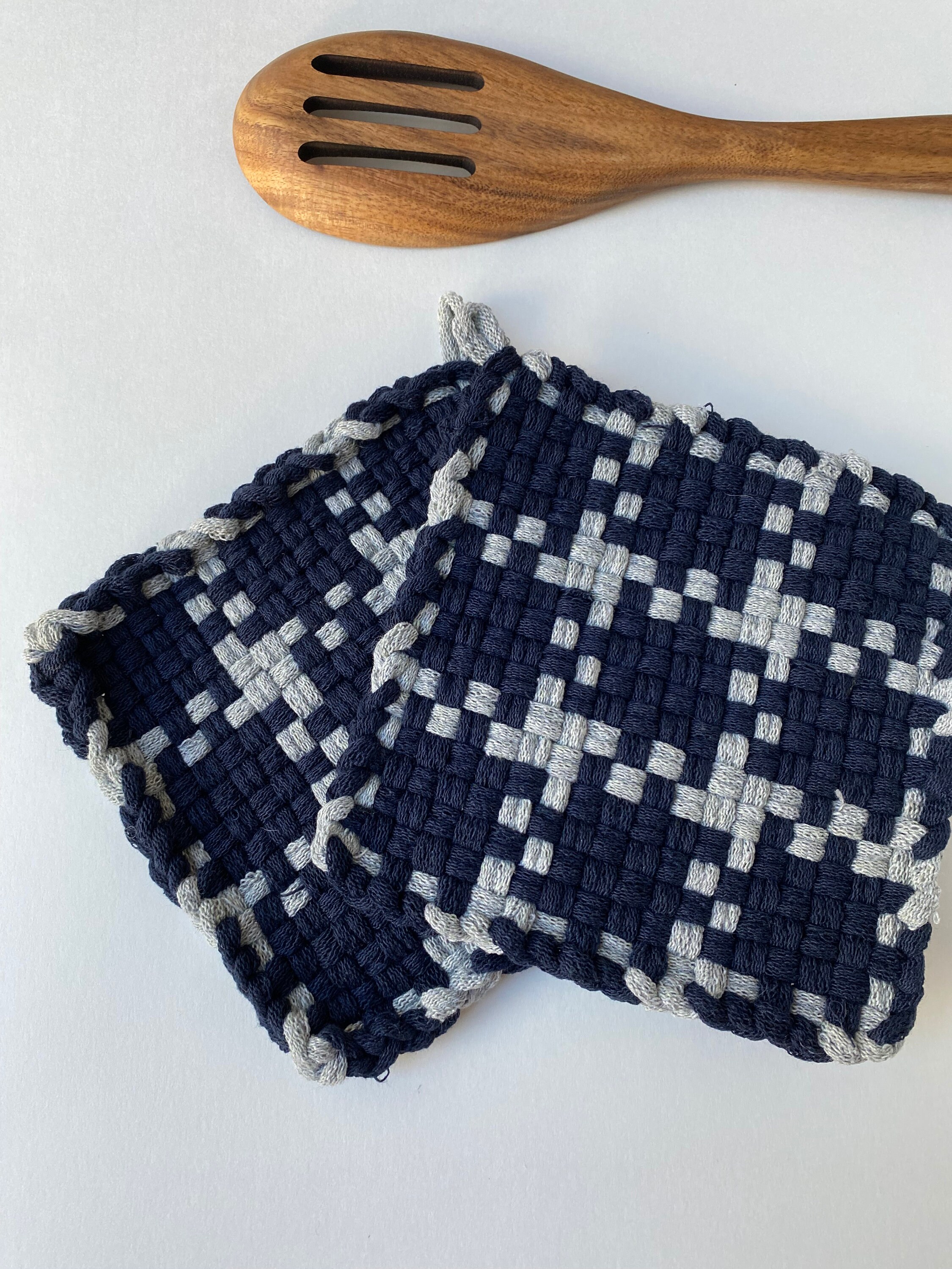 Handmade Loomed Potholder, Thick Cotton Oven Mitts, Trivets, Pads ...