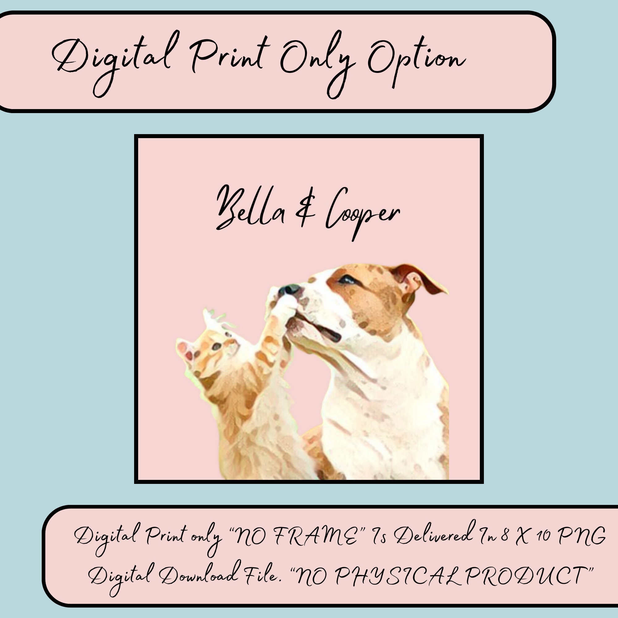 Custom Pet Portraits Using Pet Photo Personalized Digital Dog Portraits ...