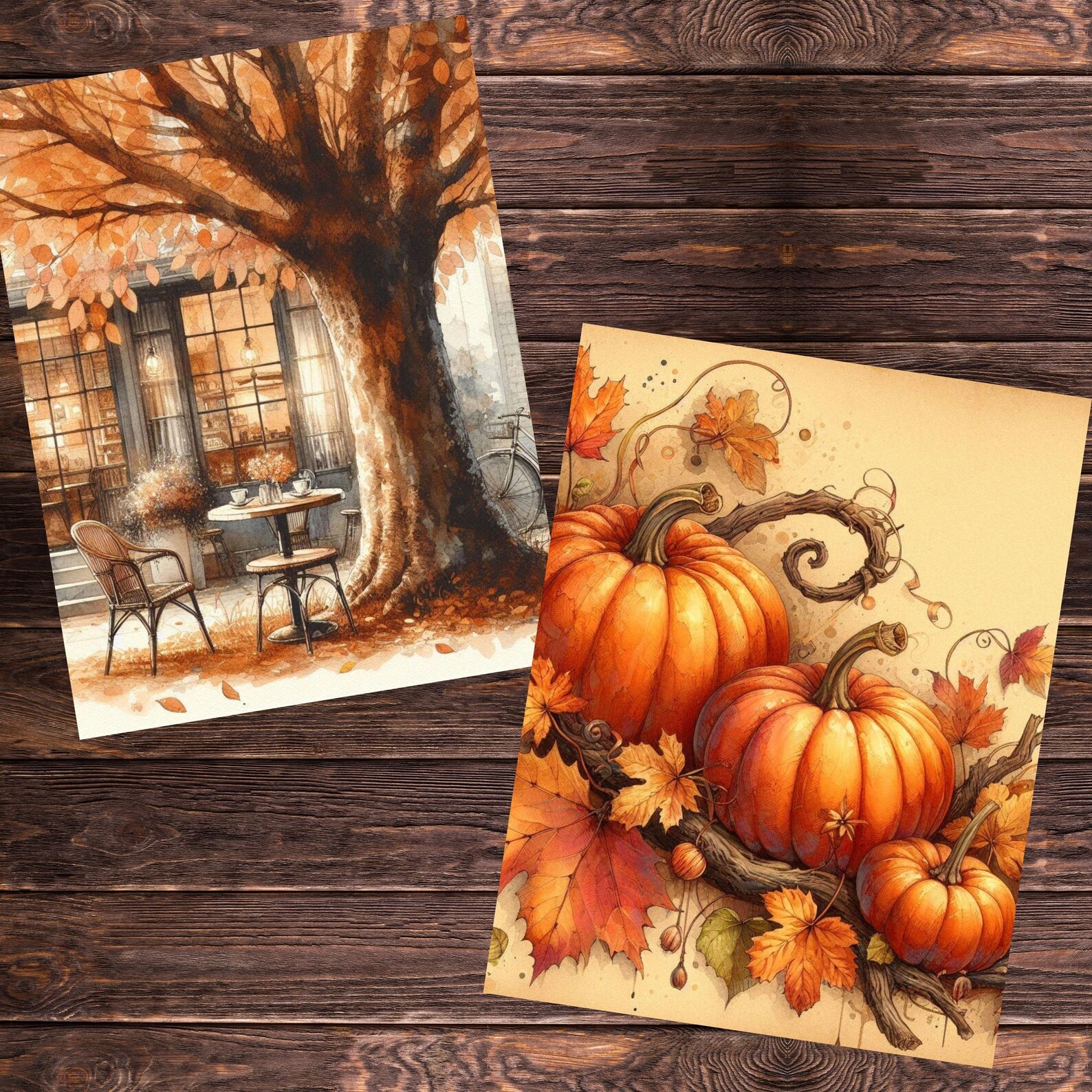Autumn Junk Journal Kit, Vintage Fall Ephemera, Pumpkins Paper, Vintage ...