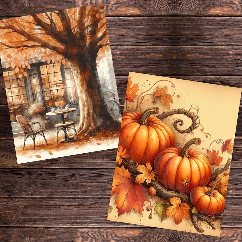 Autumn Junk Journal Kit, Vintage Fall Ephemera, Pumpkins Paper, Vintage ...