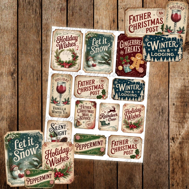 Vintage Christmas Card, Christmas Junk Journal Ephemera | Vintage ...