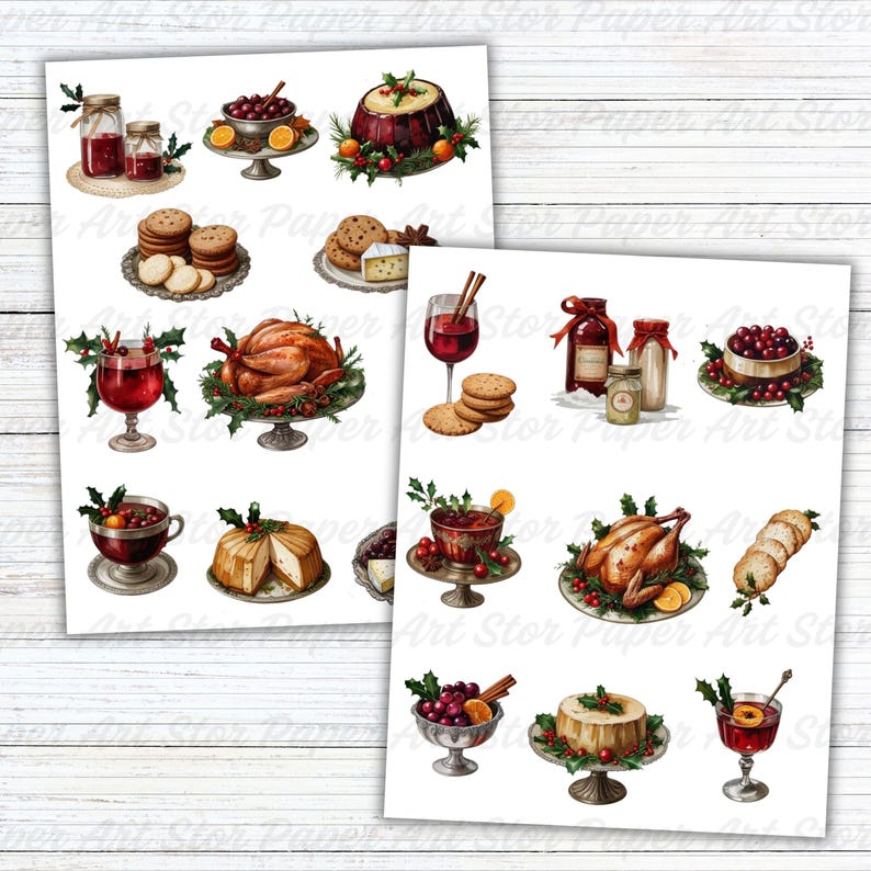 Christmas Fussy Cuts-digital Paper, Printable Paper, Digital Junk ...